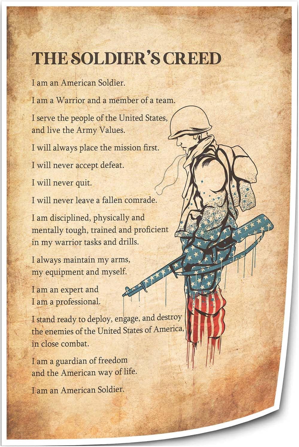 Amazon.com: Ghfarez The Soldier's Creed Us Army Wall Art Poetry Poster ...