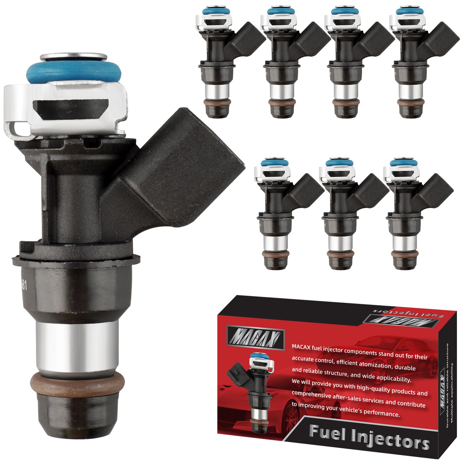 Amazon.com: MACAX Set of 8 Fuel Injectors 12580681 Replacement ...