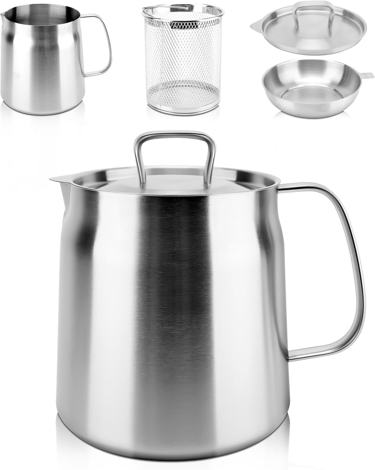 Amazon.com: 68oz 304 Stainless Steel Oil Filter Pot, Large Capacity Oil ...