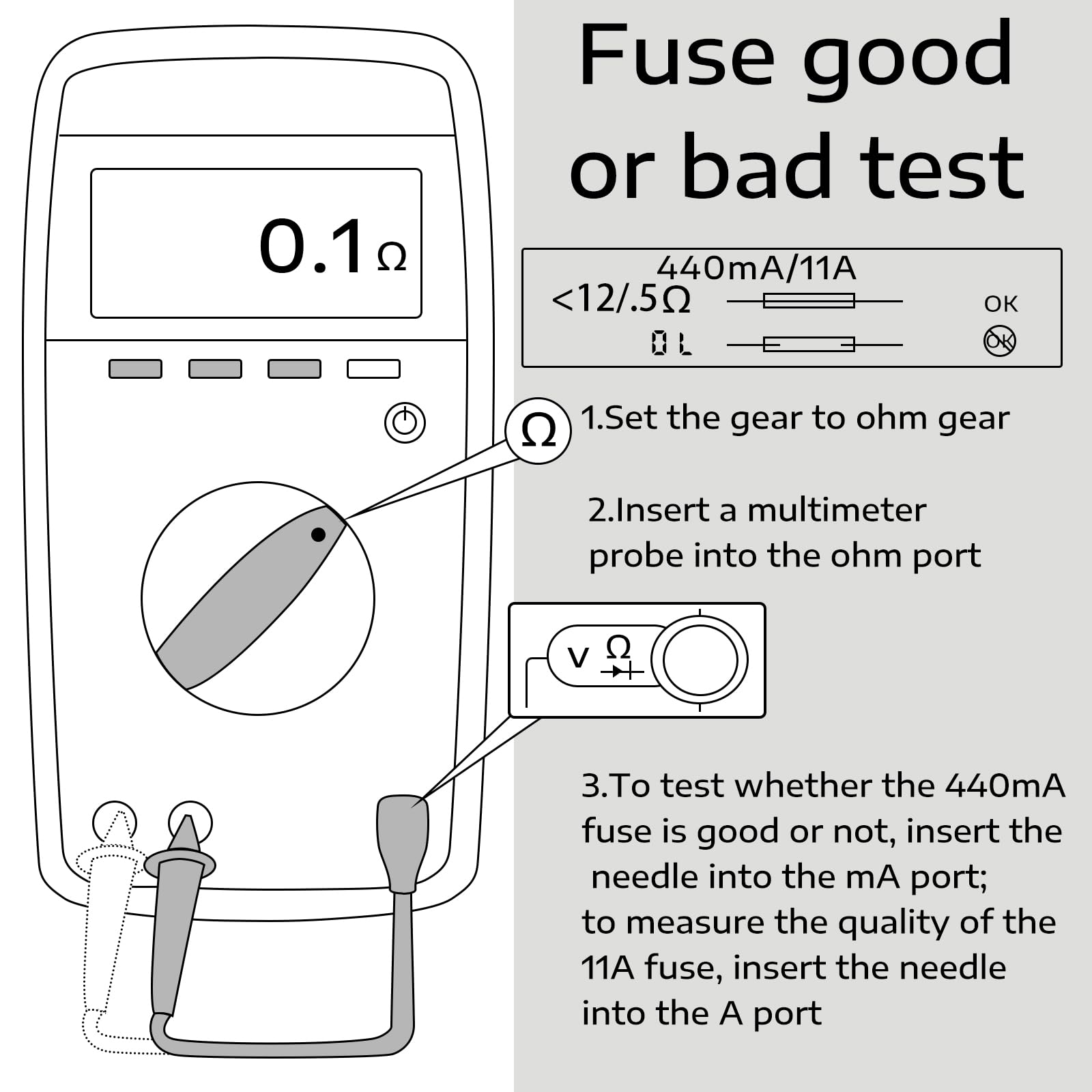 Snapklik.com : Kingdder Digital Multimeter Fuse DMM-44/100 440MA 1000V ...