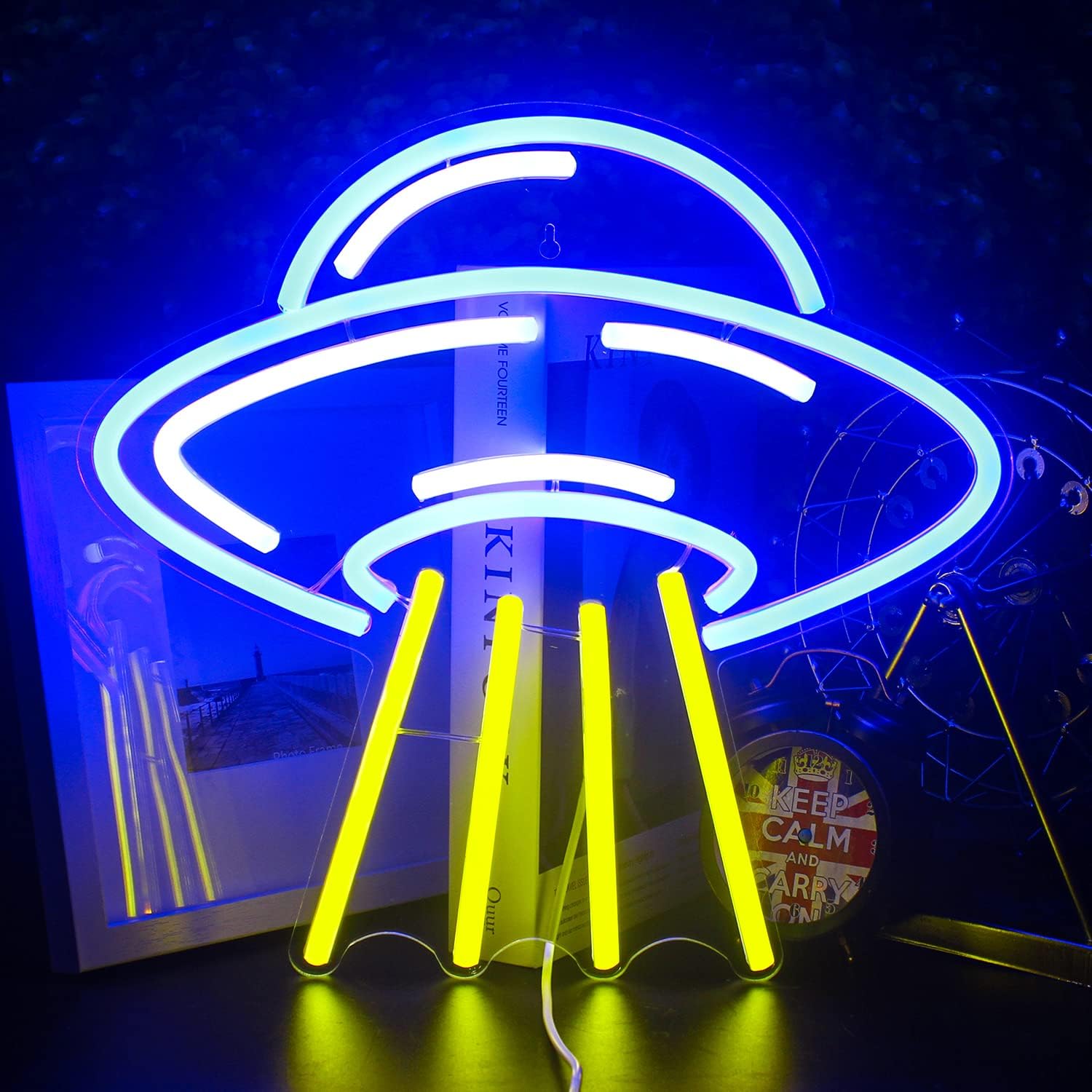 LUCUNSTAR UFO Neon Sign For Room,Alien Spaceship Dimmable LED Neon ...