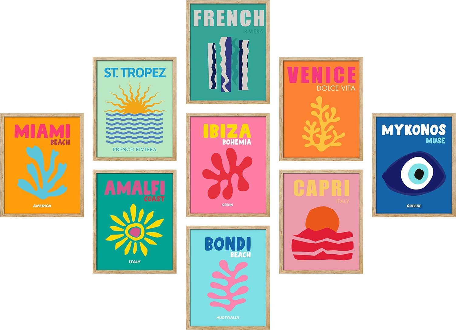 Amazon.com: SIGNWIN Poster Places Travel Posters Minimalist Modern ...