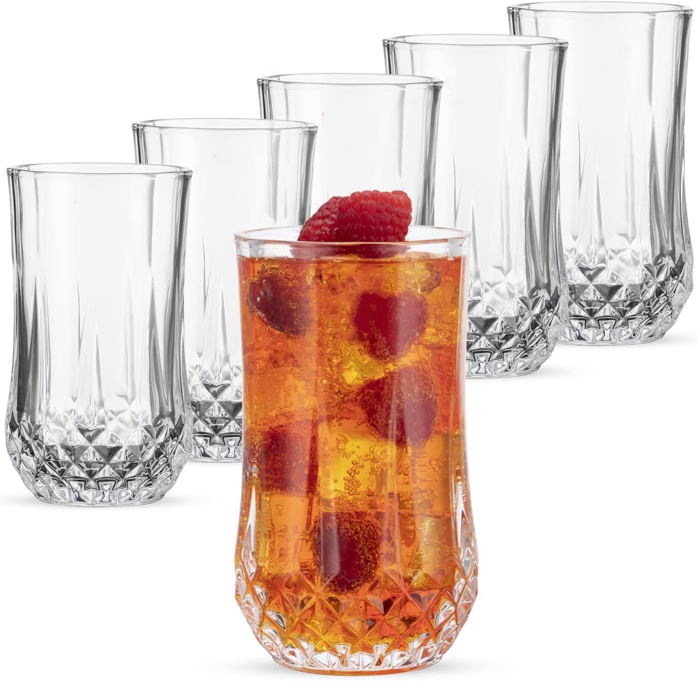 Buy Mivana Premium Water & Juice 350ML Highball Glasses Sets 6 pc, Lead-Free Crystal Tumblers ...