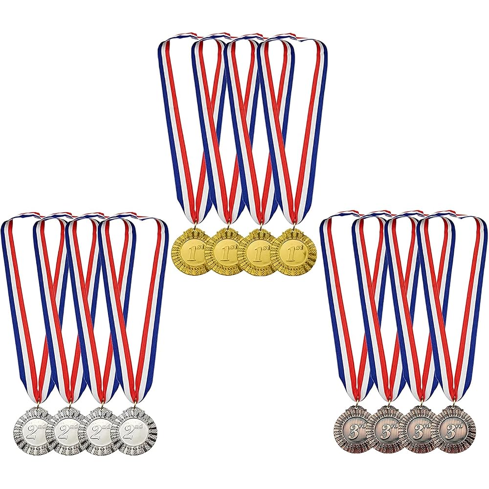 $2/mo - Finance MOMOONNON 12 Pieces Metal Winner Gold Silver Bronze ...