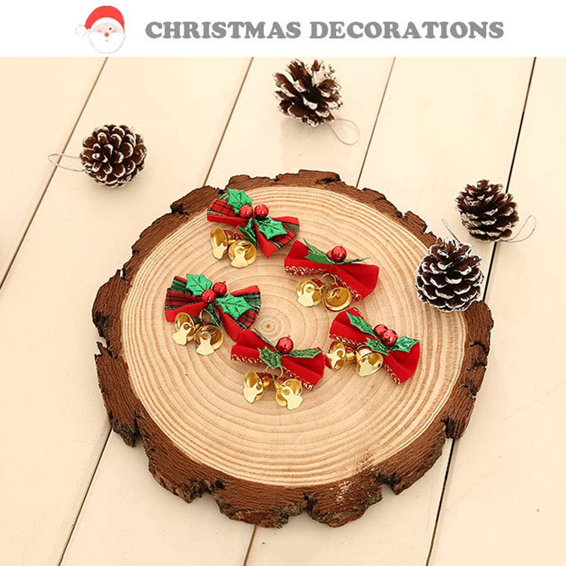 Mini Christmas Bows For Tree 10 PCS Christmas Bow With Bell, Small ...
