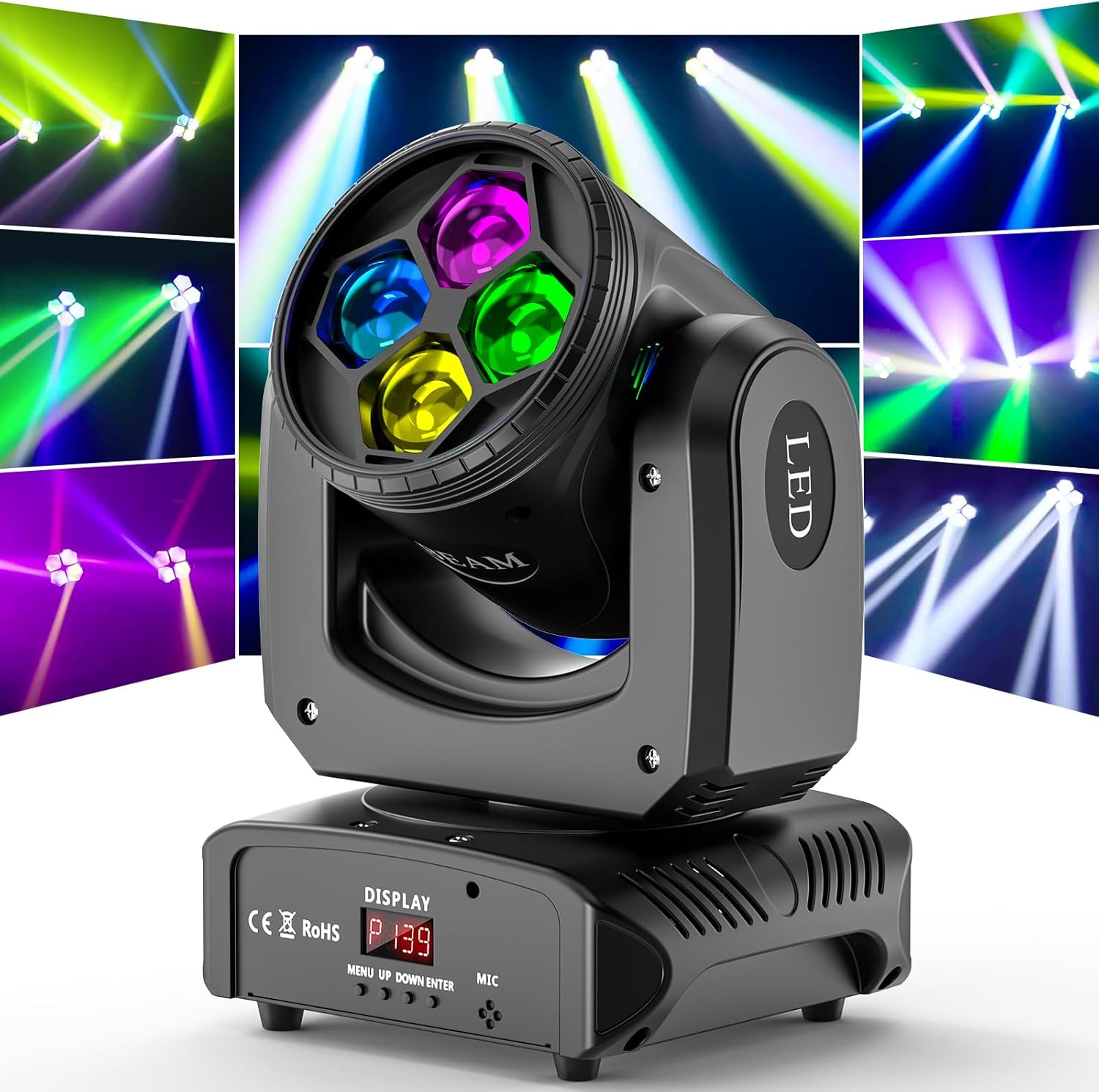 Amazon.com: HOLDLAMP Moving Head DJ Lights 120W Bee Eye Beam Light 13 ...