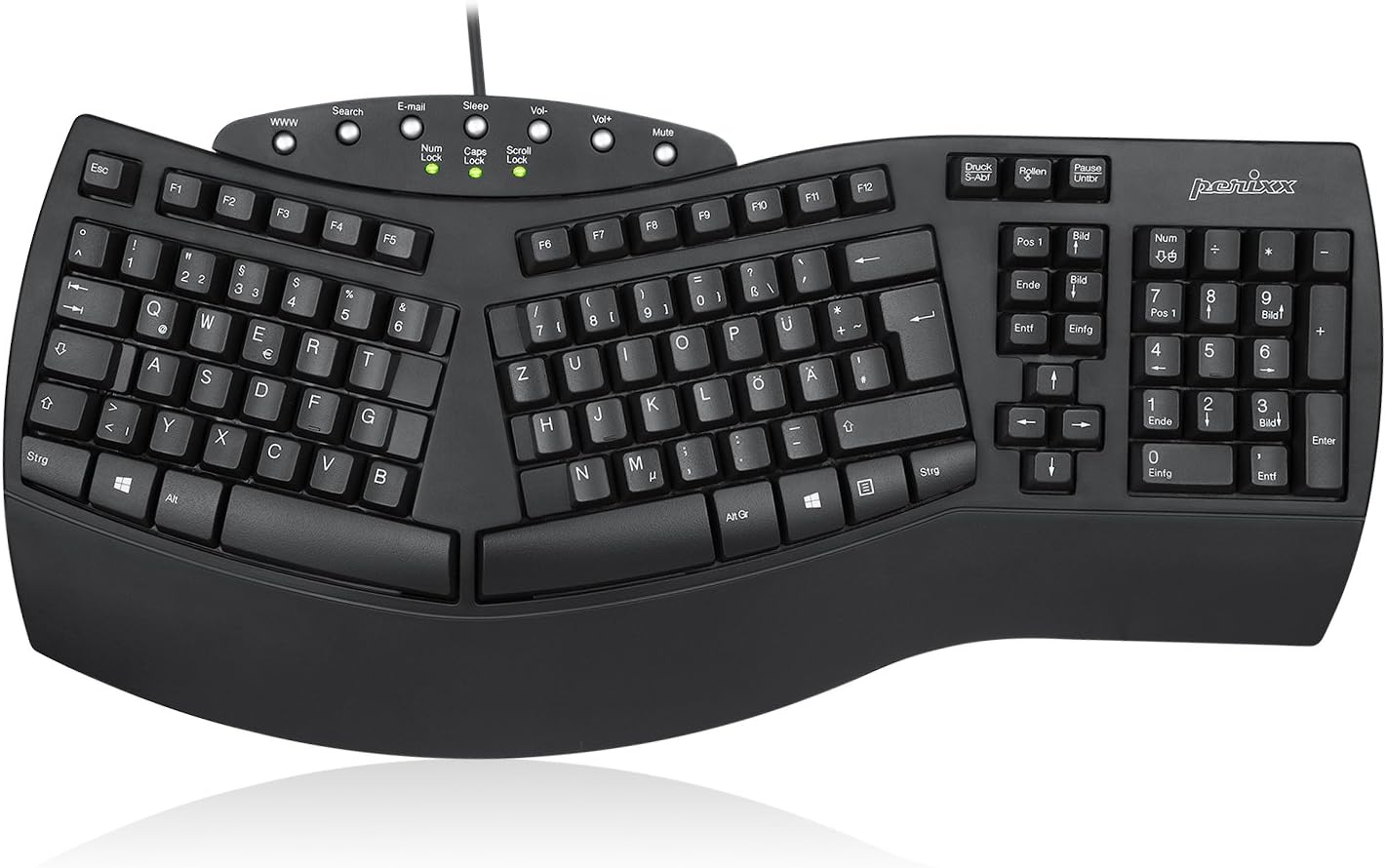 Amazon.com: PERIBOARD-512 B - Wired Ergonomic Keyboard Split Design ...