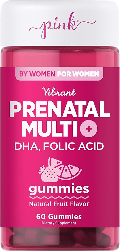 Amazon.com: PINK Prenatal Vitamins | 60 Gummies with DHA and Folic Acid ...