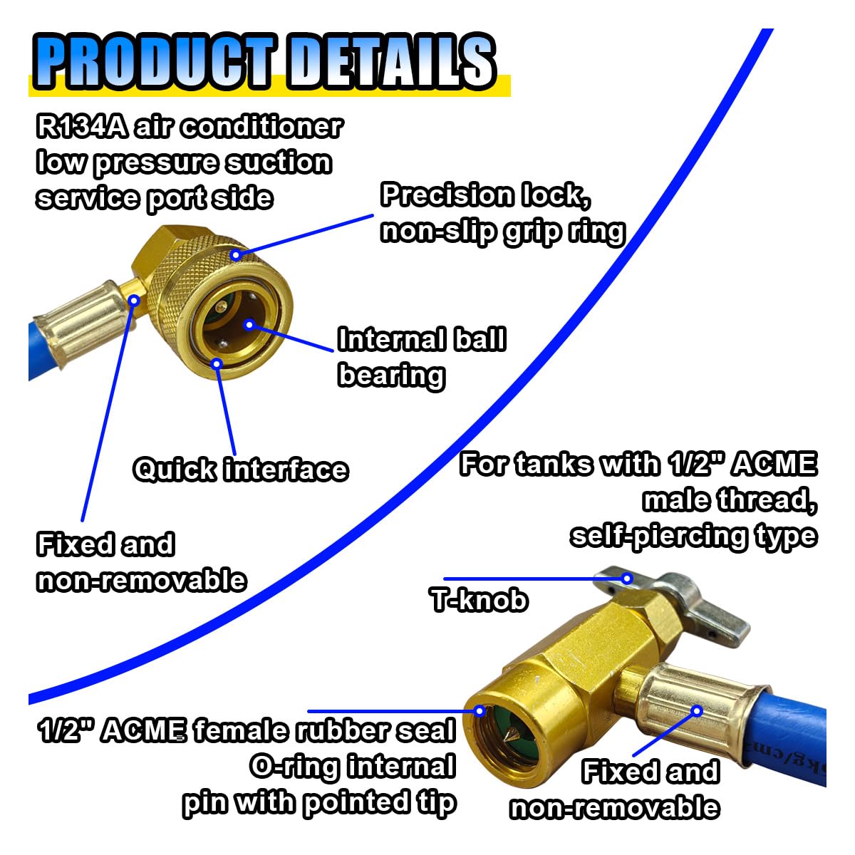 Snapklik.com : BDZMC R134A Car AC Refrigerant Charge Hose Kit, Car Air ...
