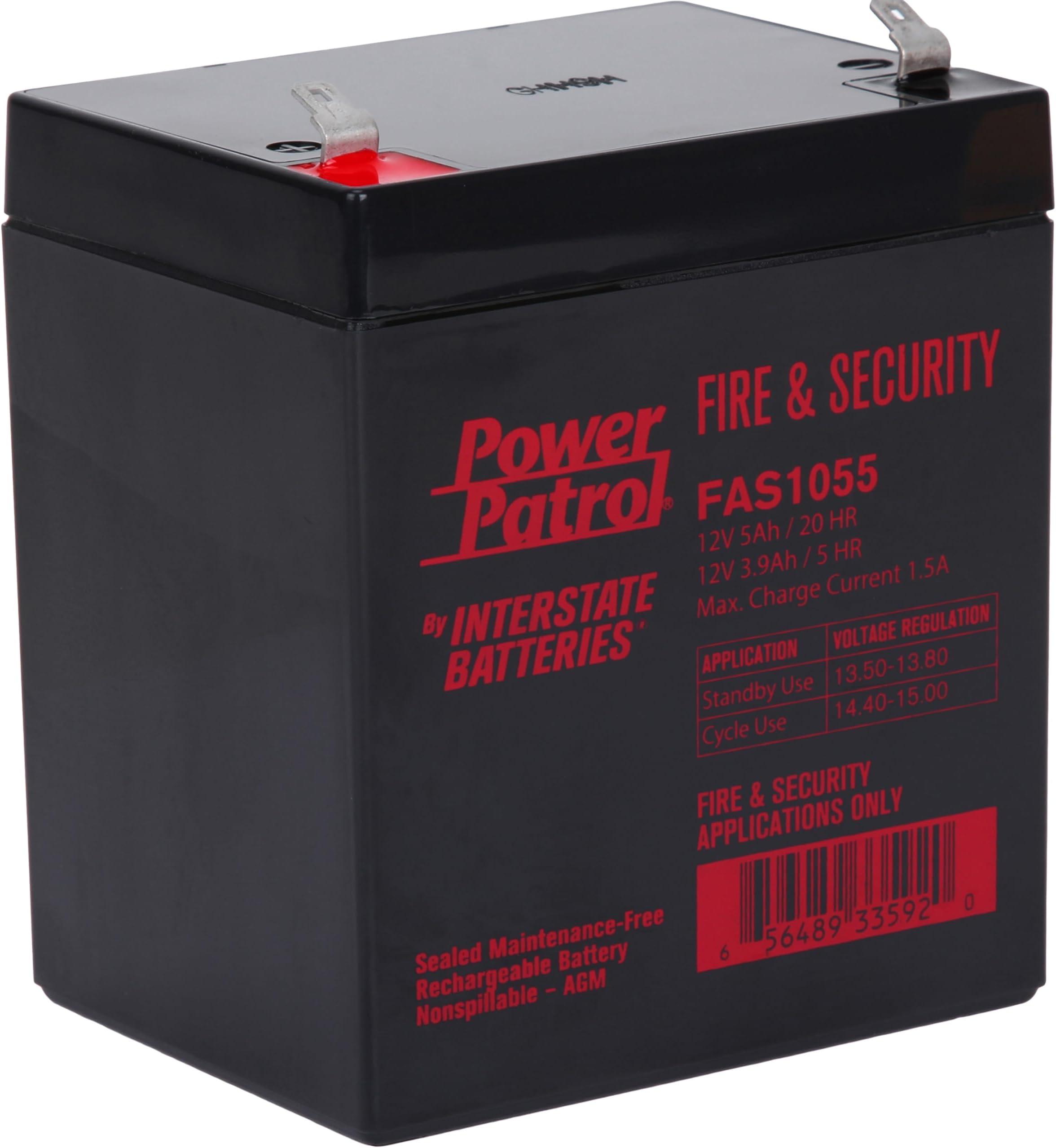 Amazon.com: Interstate Batteries 12V 5Ah Fire & Security Battery - F1 ...