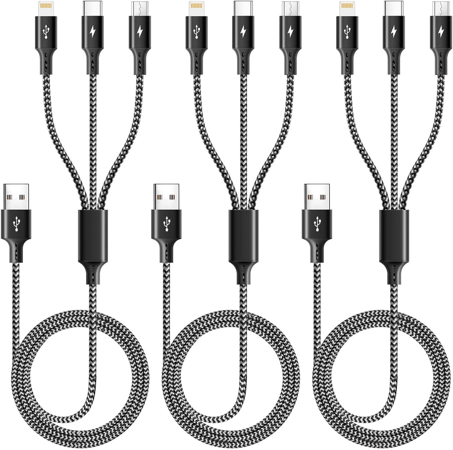 Amazon.com: Firsting Multi Charging Cable,(2Pack 4FT) 3 in 1 Charging ...