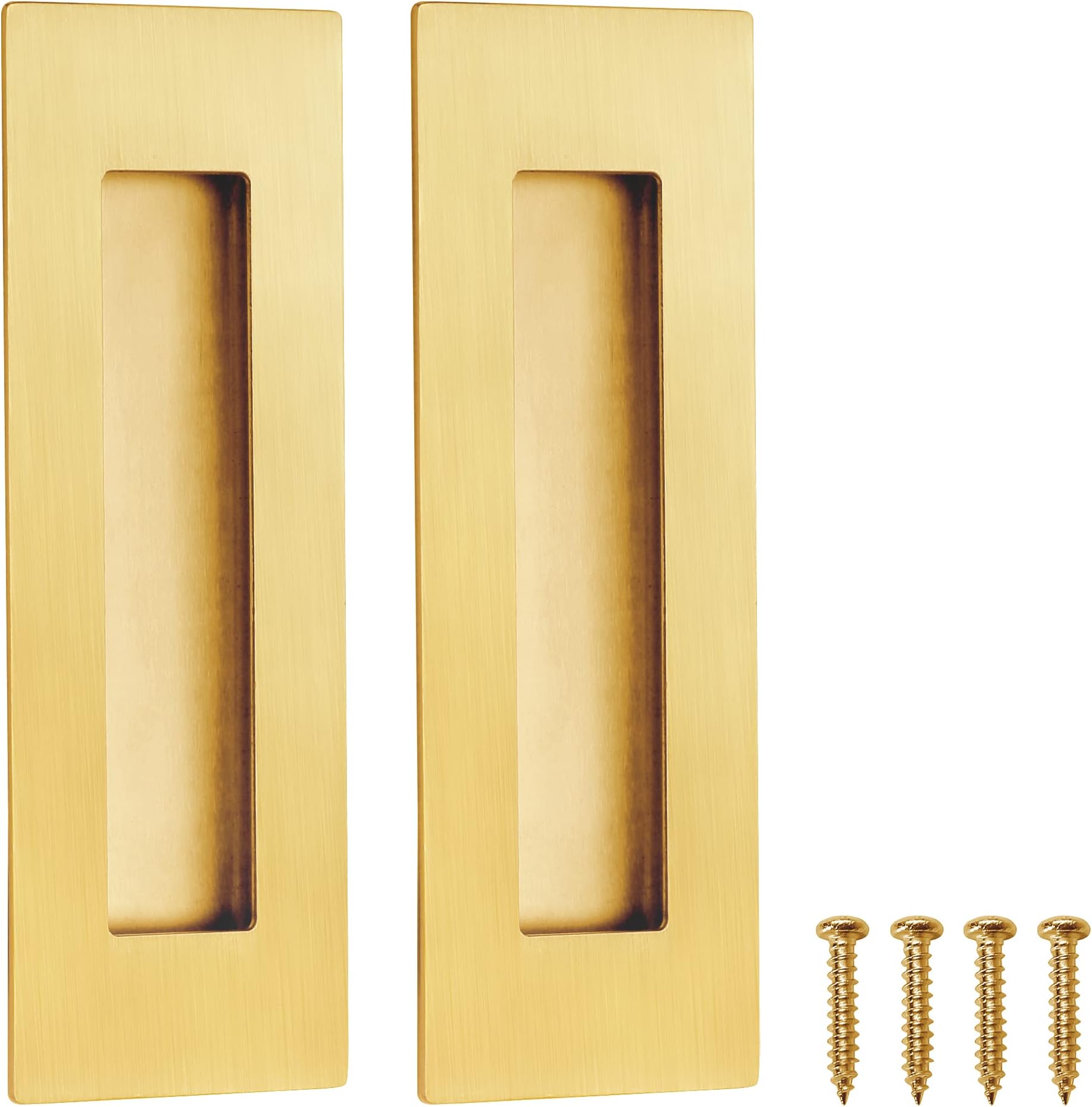 Solid Brass 90mm Inset/Recessed Handle - Flush Sliding Furniture/Door ...
