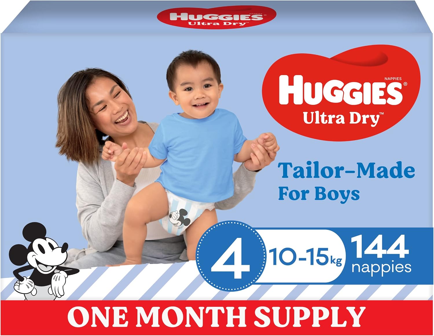 Huggies Ultra Dry Nappies Boys Size 4 (10-15kg) One Month Supply 144 ...