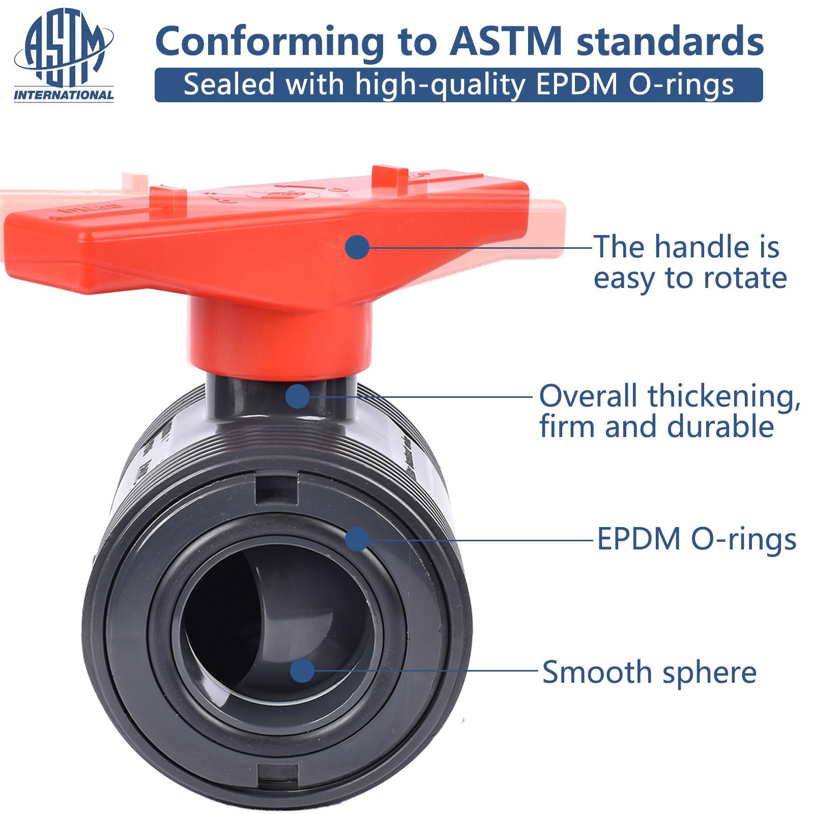 Snapklik.com : AIPOR 1-1/2" UPVC Union Ball Valve, Pool True Union Full ...