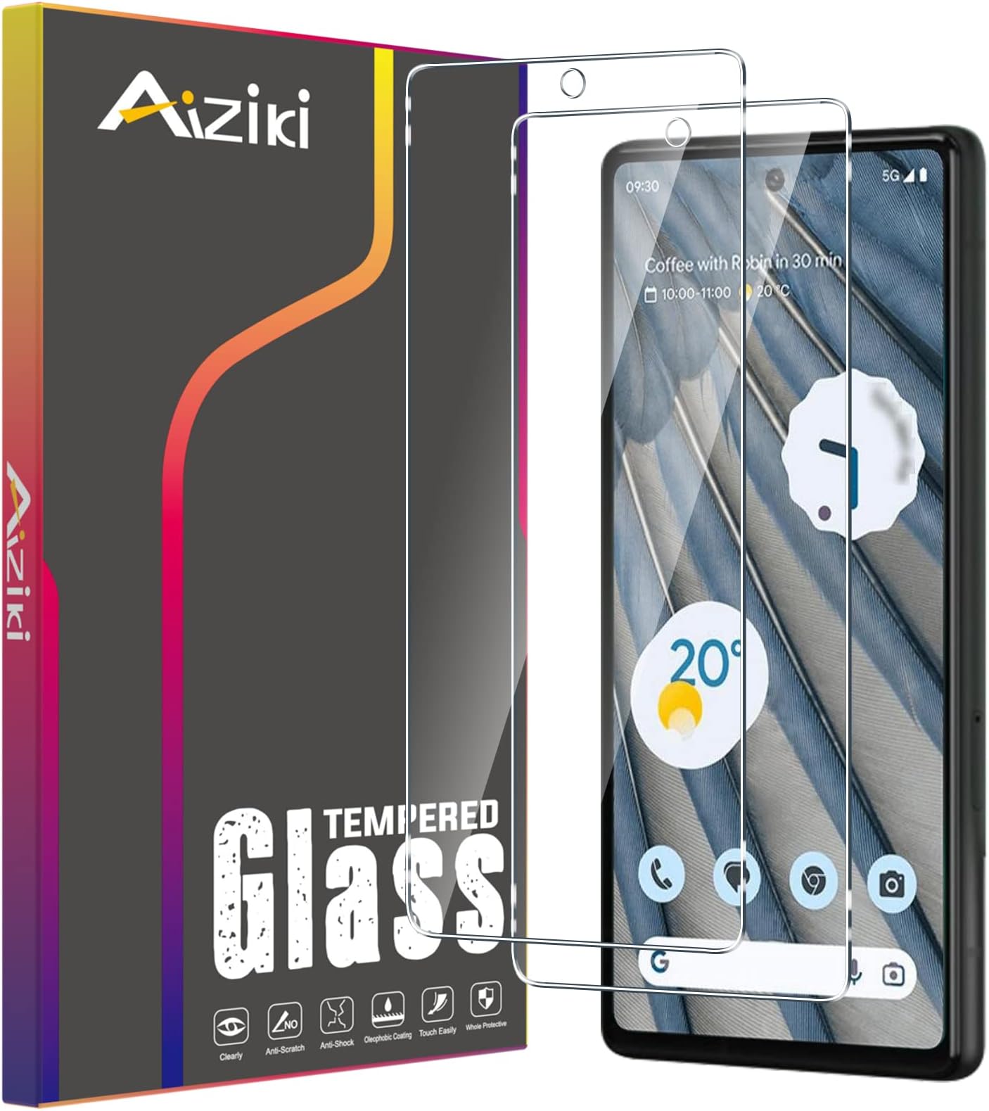 NEW'C 3 Pack Designed for Google Pixel 7a Screen Protector Tempered ...