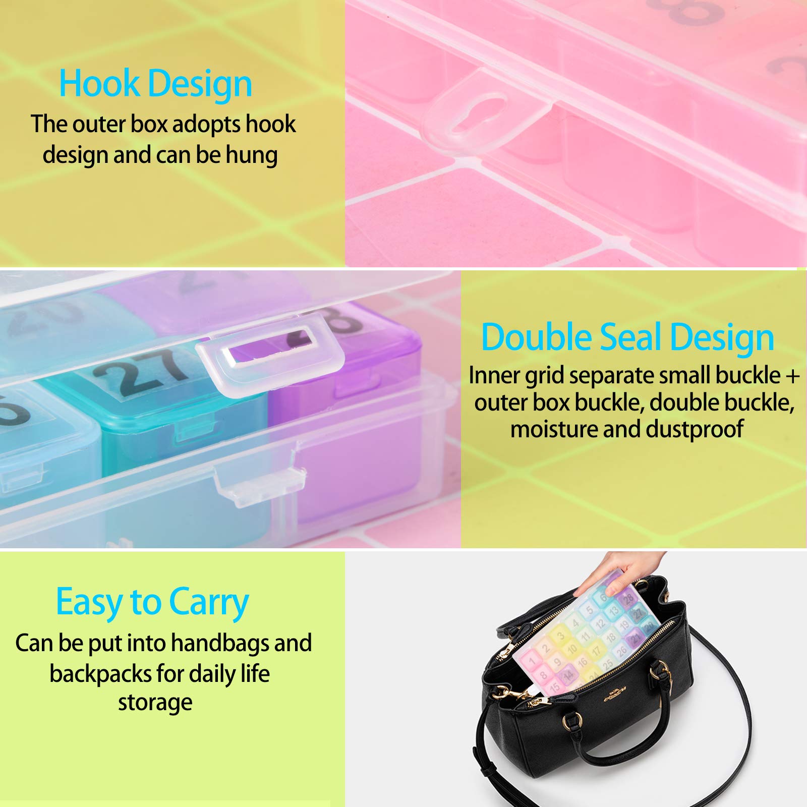 Snapklik.com : Benote Diamond Art Painting Storage Containers, 28 Grids ...