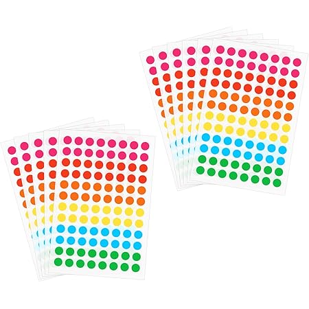 Amazon.com : 1056pcs Colored Dots Price Stickers, 8mm Assorted Colour ...