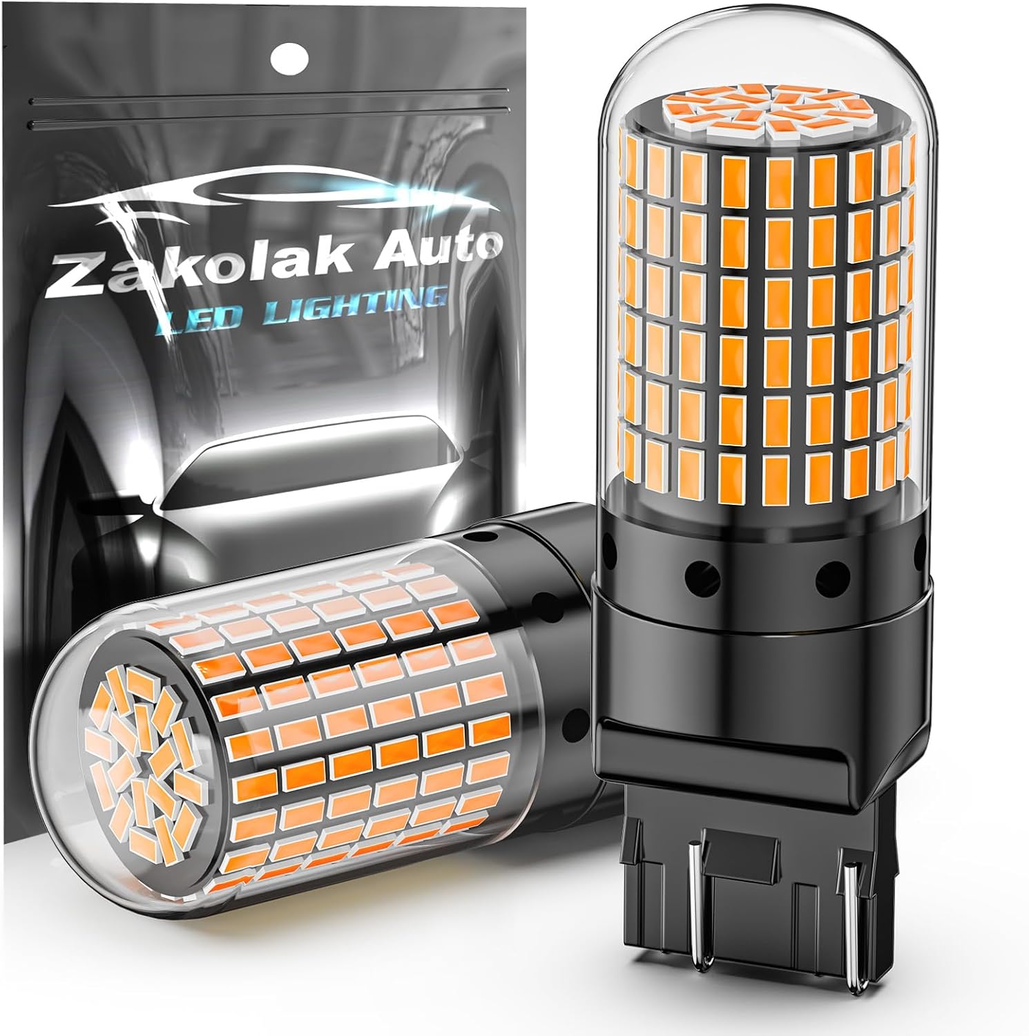 Amazon.com: Zakolak 7443 LED Bulb Amber, Super Bright Turn Signal ...