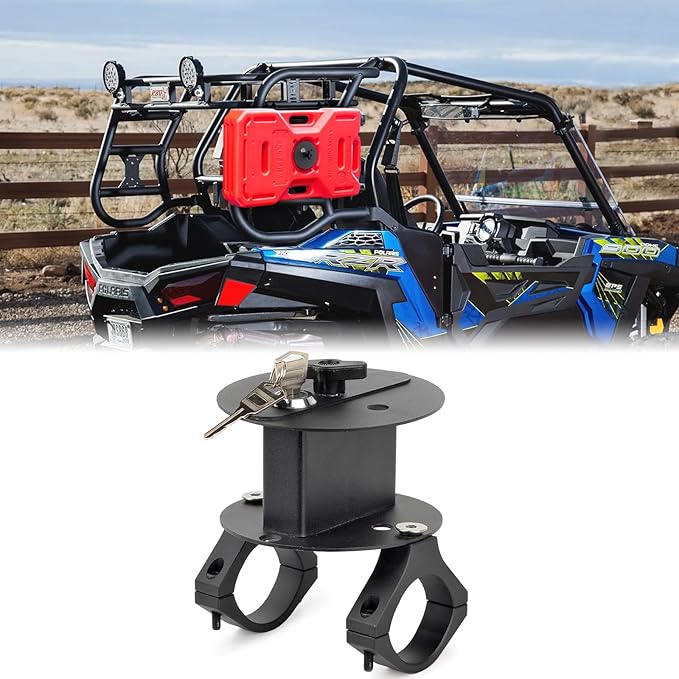 Amazon.com: UTV ATV Metal Gas Can Mount with Lock & Key, Mounting ...