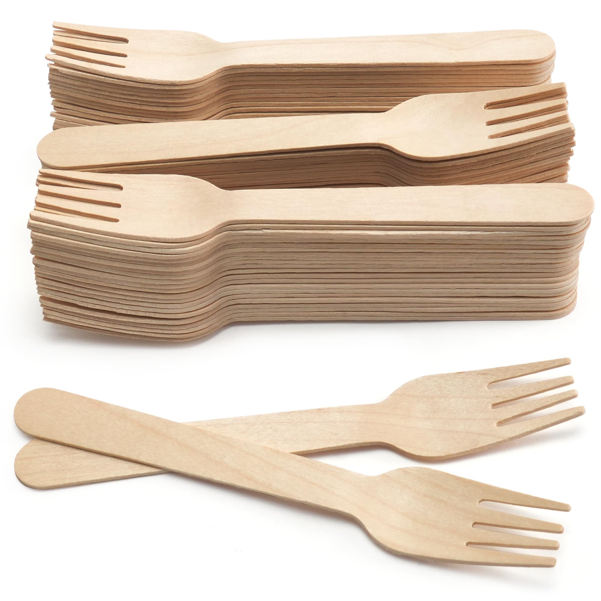 Amazon.com: LotFancy Disposable Forks, 250 Pcs Wooden Forks, 6.2inch ...