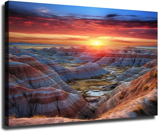 Amazon.com: Badlands National Park South Dakota Poster Canvas Wall Art ...