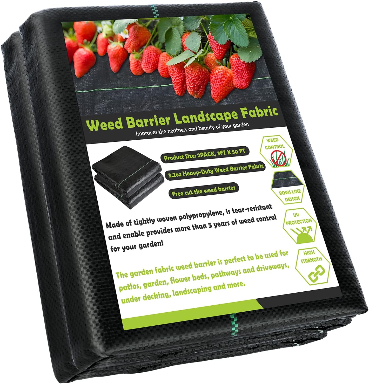 Amazon.com : ACTREY Weed Barrier Landscape Fabric, 3ftx100ft Weed ...