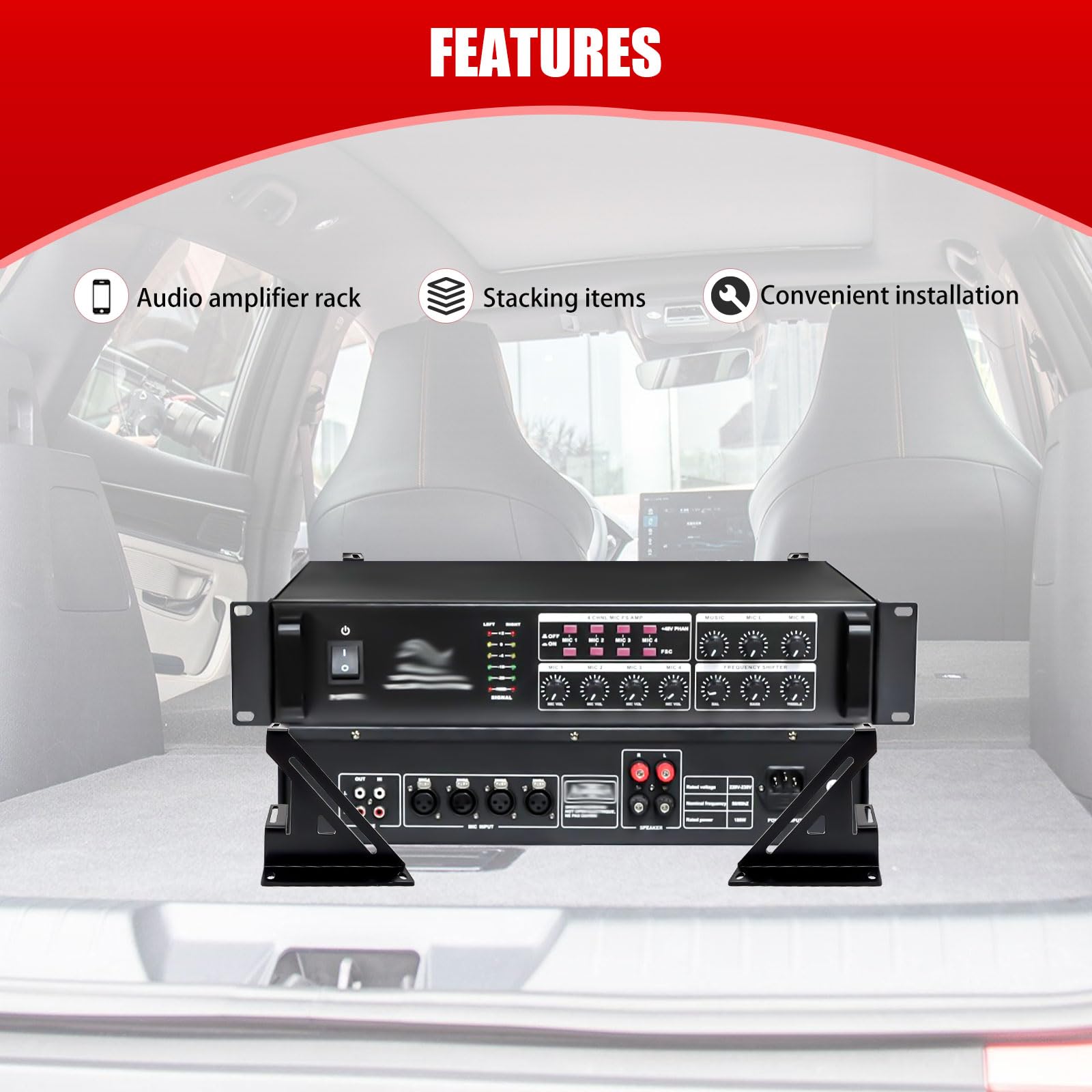Snapklik.com : Steel 2 Amp Amplifier Rack Coated By Black Powder Used ...