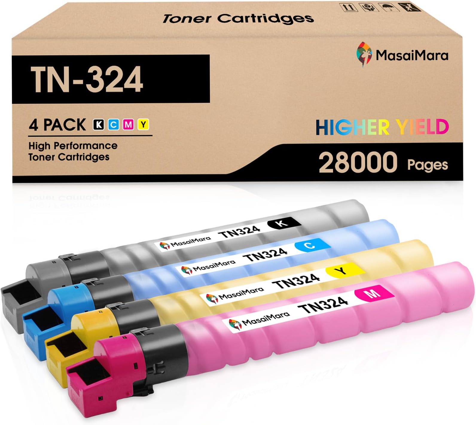 Amazon.com: MasaiMara TN324 TN-324 TN324K TN324C TN324M TN324Y High ...