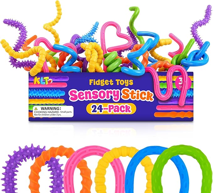 Amazon.com: 24Pcs Fidget Toys Bulk for Kids: Textured Silicone Sensory ...