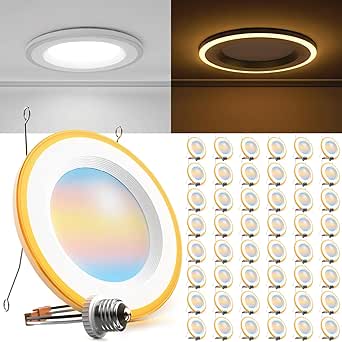 Sunco 6 Inch LED Indoor Home Area Recessed Lighting with Night Light ...