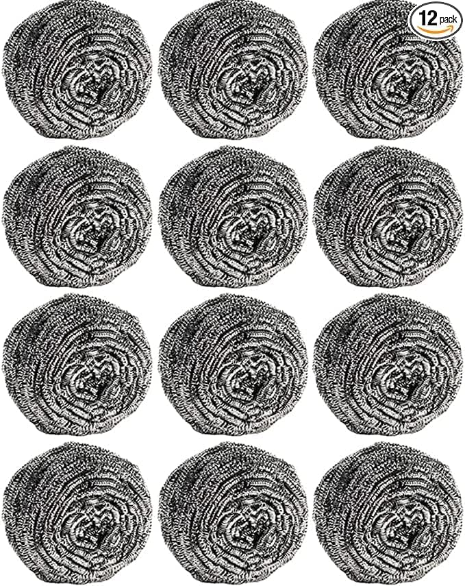 Amazon.com: 12 Pack Stainless Steel Sponges, Scrubbing Scouring Pad ...