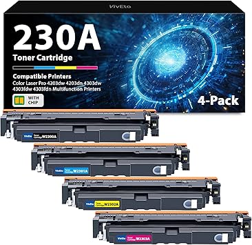 Amazon.com: 230A Toner Cartridge (with New Chip) W2300A W2301A W2302A ...