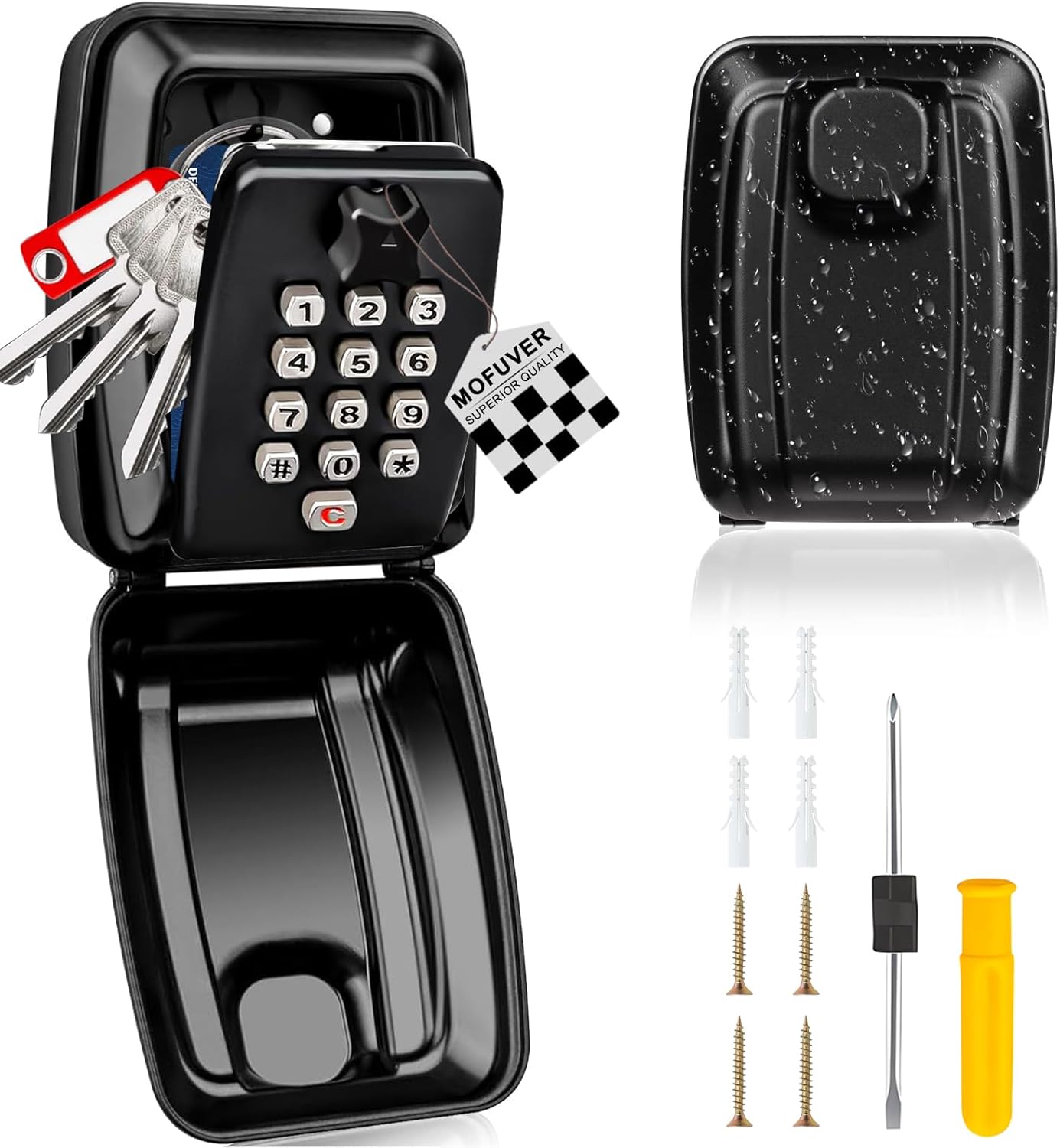 Key Lock Box,Key Safe Outdoor Waterproof Wall Mounted,Police Approved ...