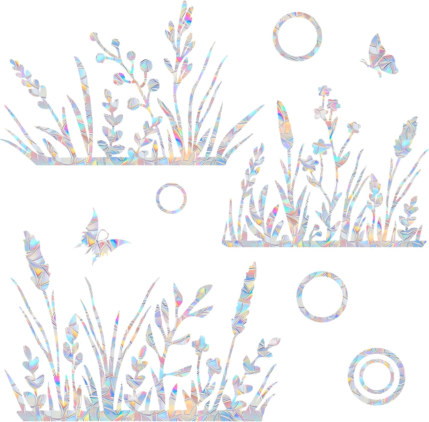 Amazon.com: Flower and Grass Window Decals for Bird Strike Prevention ...