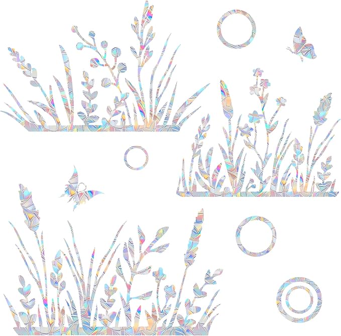 Amazon.com: Flower and Grass Window Decals for Bird Strike Prevention ...