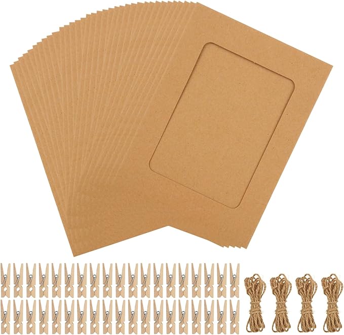 APACALI 60 PCS Cardboard Photo Frames, 4x6 Inch Paper Photo Frame ...