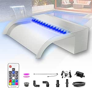 Longrun 30cm Pond Waterfall Blade Kit, 304 Stainless Steel Curved ...