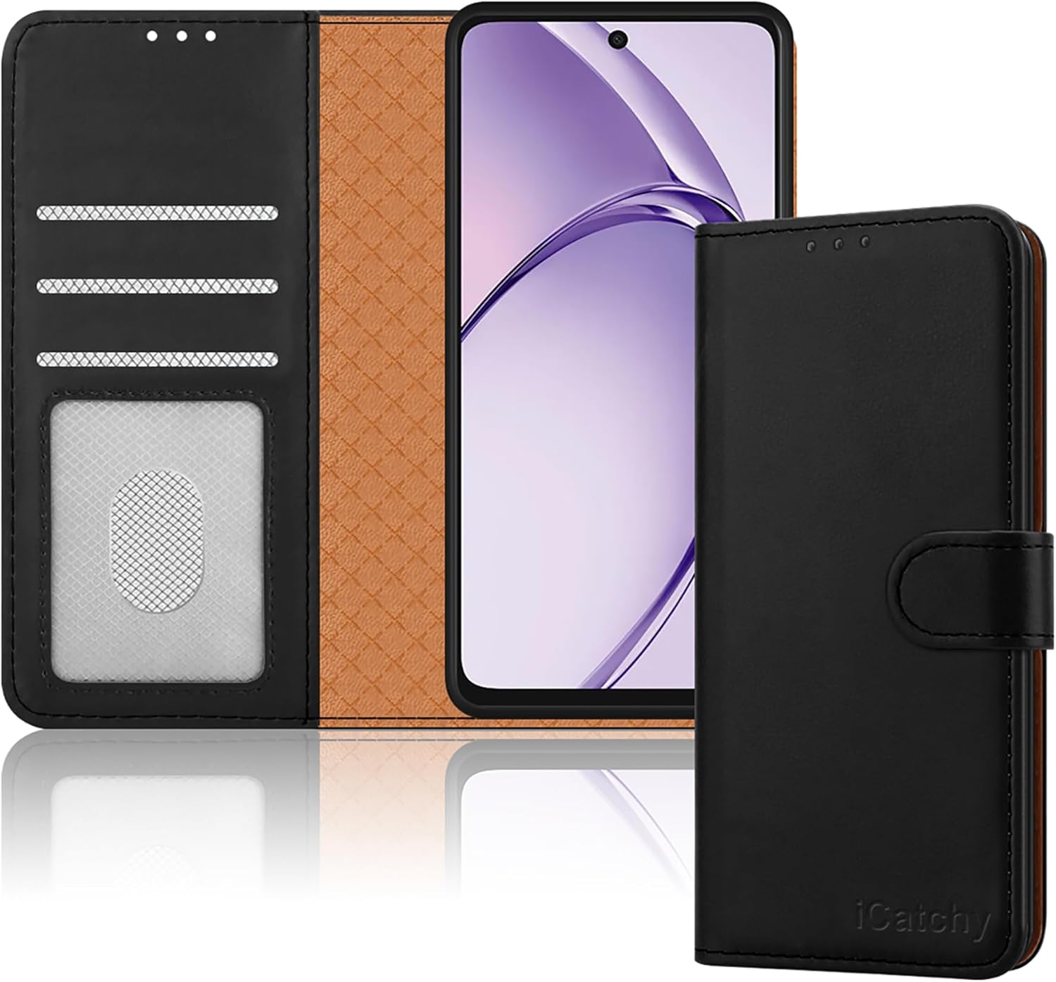 iCatchy Case for Oppo A40 4G / Oppo A60 5G Leather Wallet Book Flip ...