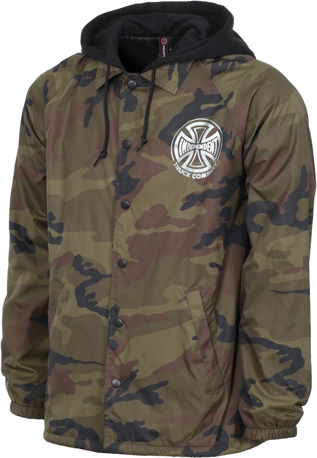 Independent Men's Foil Truck CO. Hooded Windbreaker Jackets,Medium,Camo ...