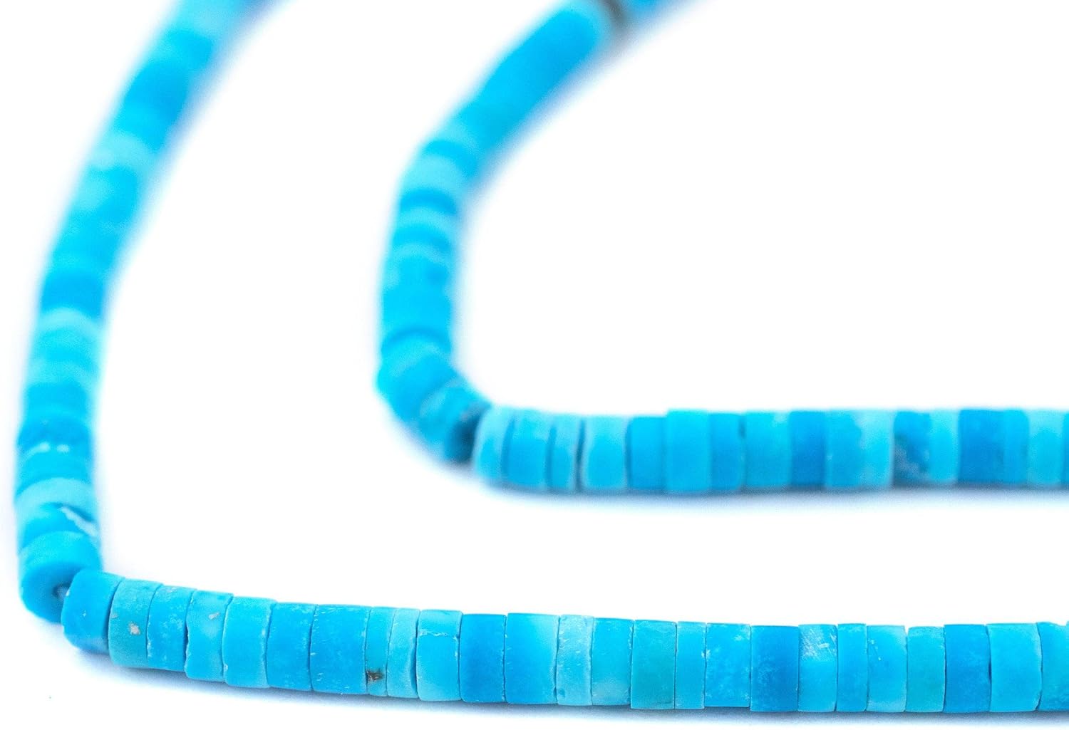 Amazon.com: The Bead Chest Blue Turquoise Afghan Stone Cylinder Beads ...