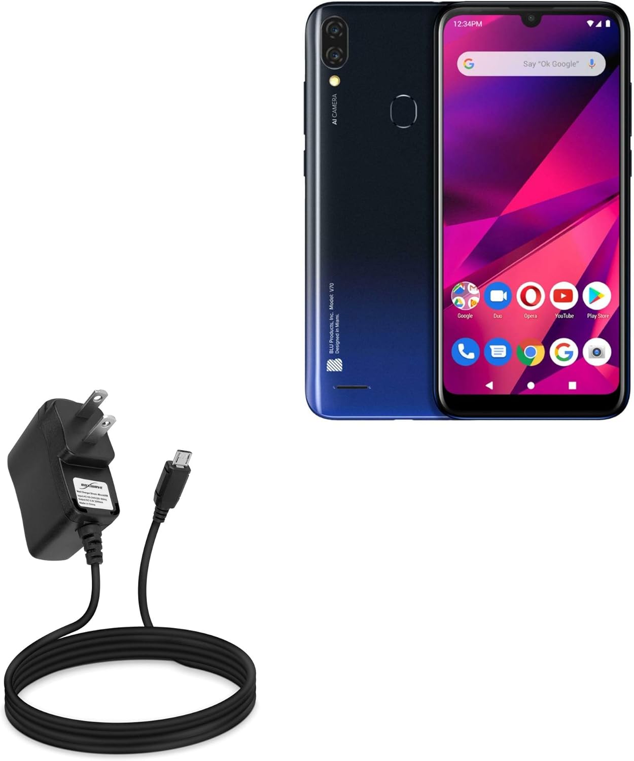 Amazon.com: BoxWave Charger Compatible with BLU v70 - Wall Charger ...