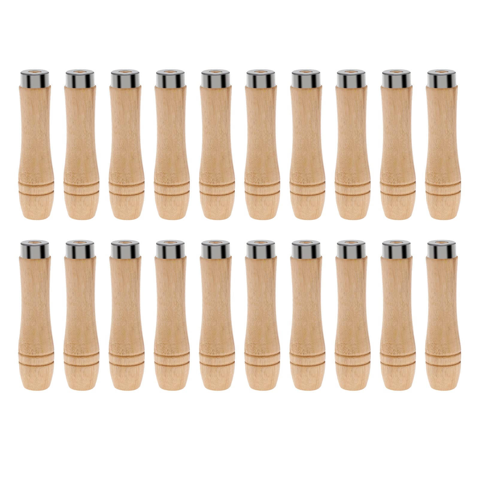 The Lord of the Tools 20Pcs Wooden File Handles with Metal Safety Rings ...