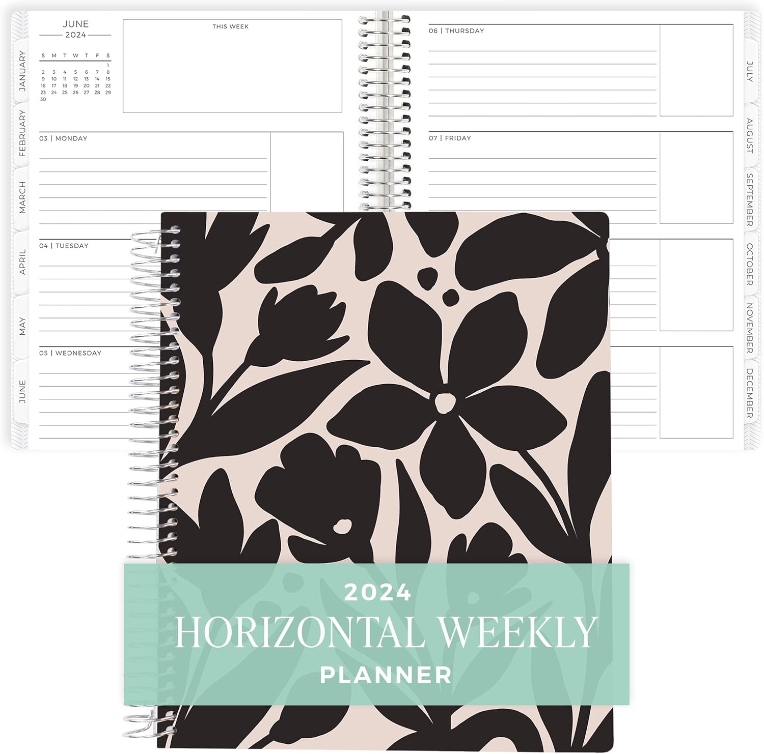 Amazon.com : PLUM PAPER Planner - 7” x 9” Aluminum Coiled. 2024 Weekly ...