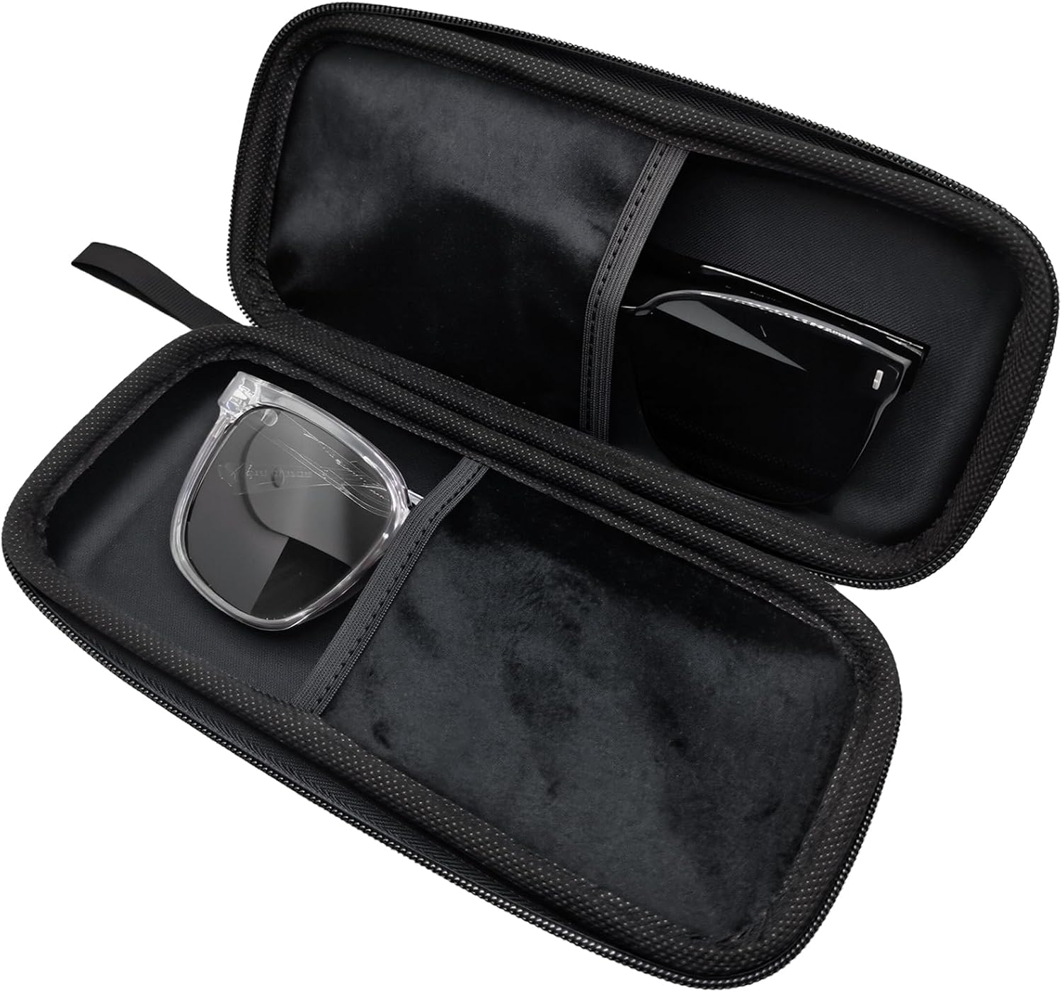 Throjin double eyeglass case sunglasses case EVA hard shell with Zipper ...