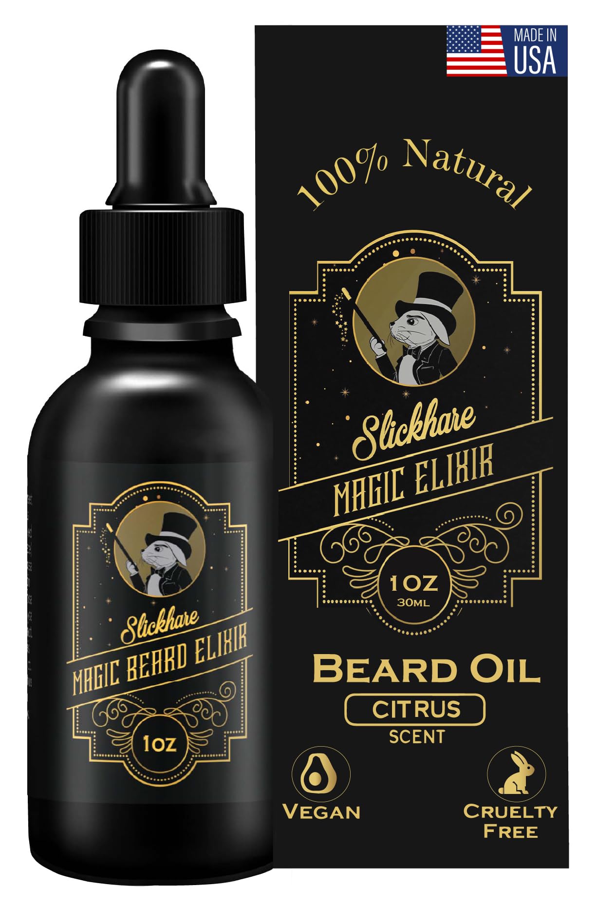 Amazon.com : Slickhare Magic Beard Elixir beard oil. 100% All Natural, Organic Beard Oil For Men ...