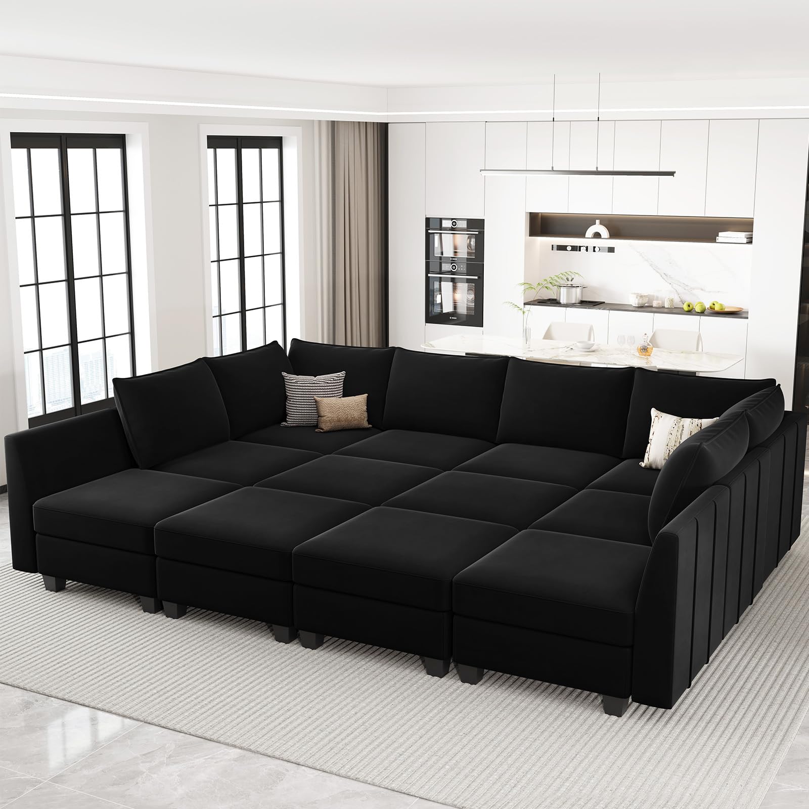 Amazon.com: Belffin Oversized Modular Sectional Couch Sleeper Sectional ...