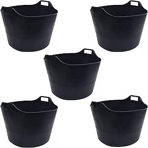 (Set of 5) 75L Litre Extra Large Flexi Tubs Multipurpose Flexible ...