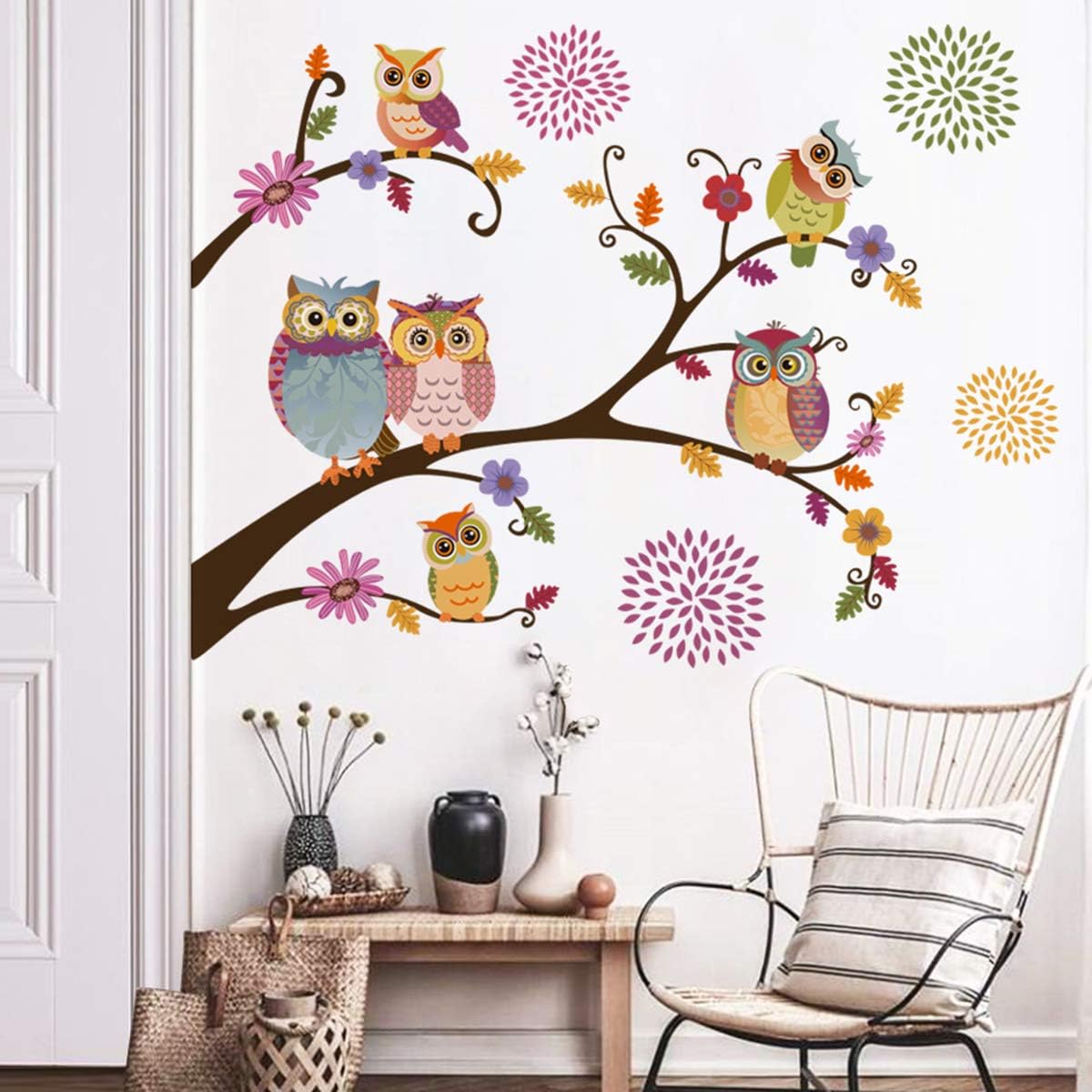 Amazon.com: Pink Owl Wall Decals Stickers Owl Children's Nursery Wall ...