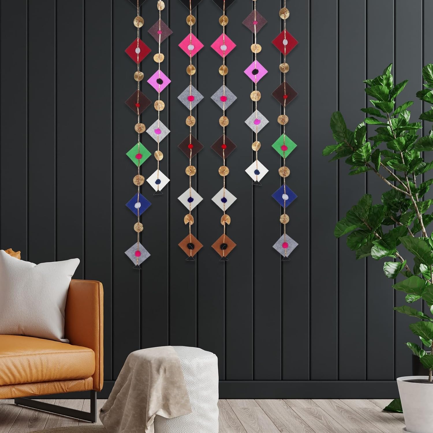 CANVASS Colorful Woolen Kite Hanging Latkan Toran Garland for Main Door ...
