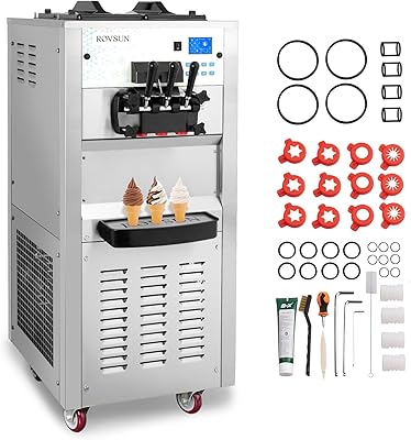 Amazon.com: Aconee Commercial Ice Cream Machine 5.3 to 7.4 GAL Soft ...
